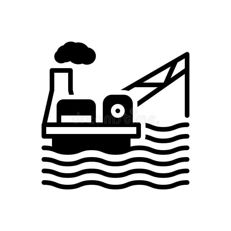 Black Solid Icon for Drilling Rig, Platform and Exploration Stock ...