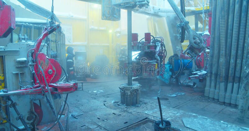 Drilling Rig Inside. Drilling Process Stock Footage - Video of derrick ...