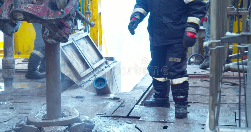 Drilling Rig Inside. Drilling Process Stock Footage - Video of derrick ...