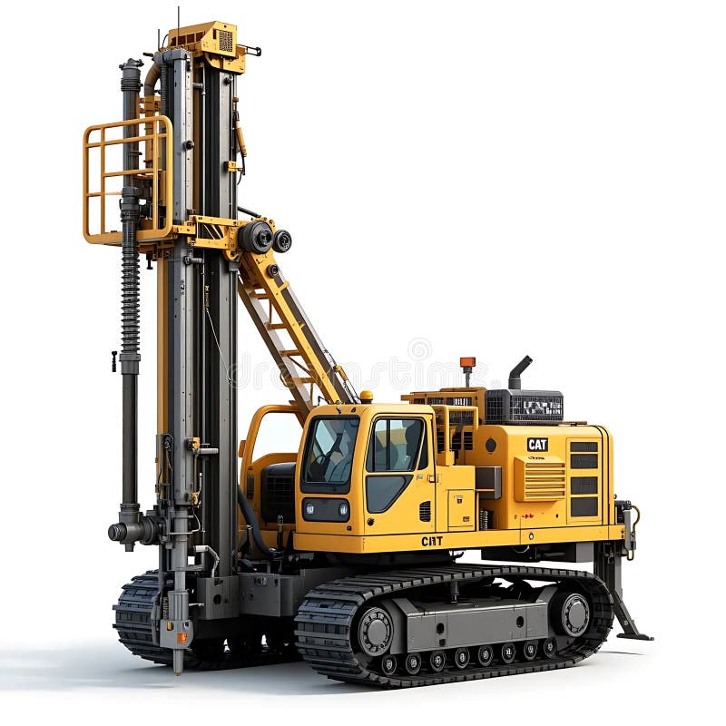 Drilling Rig Machine Closeup Isolated on White Background for ...
