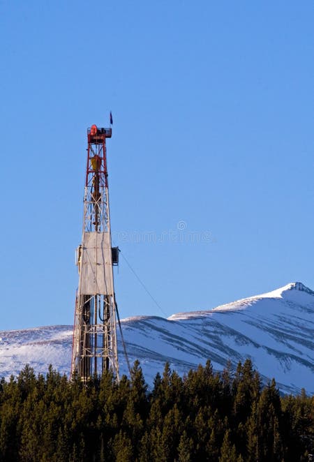 Drilling Rig in the Mountains Stock Photo - Image of crown, crude: 4378248