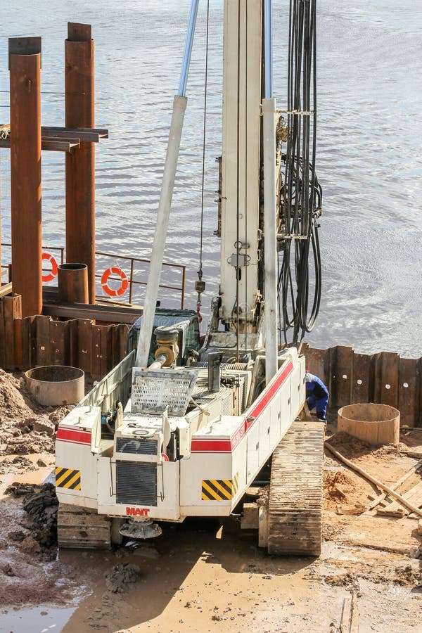 Drilling Rig Near the River Editorial Stock Image - Image of special ...