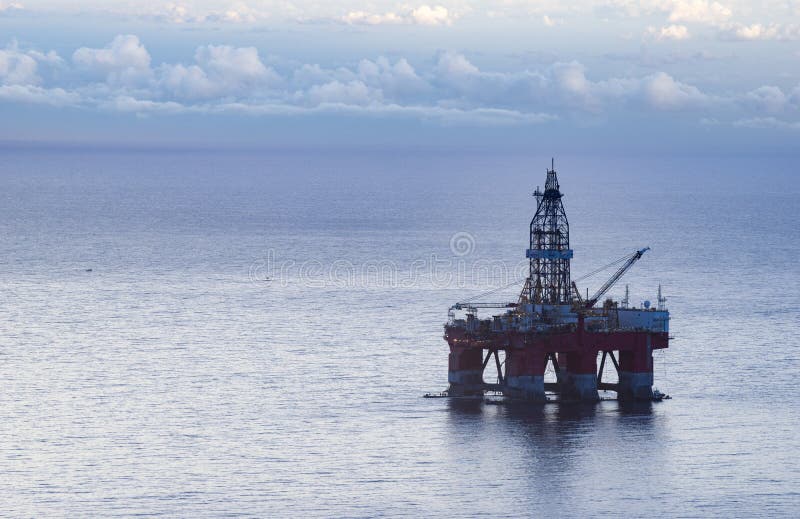 Drilling rig on the ocean stock photo. Image of equipment - 92546014