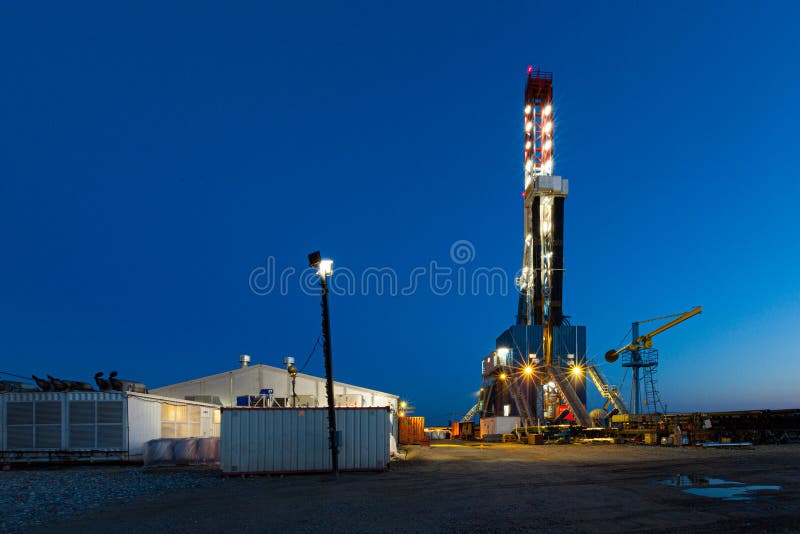 Drilling Rig in Oil Field for Drilled into Subsurface Stock Photo ...