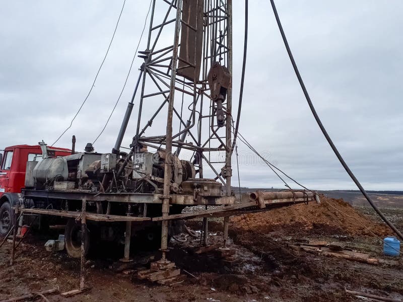 Drilling Rig for Oil Well Drilling. Equipment for Drilling Oil a Stock ...