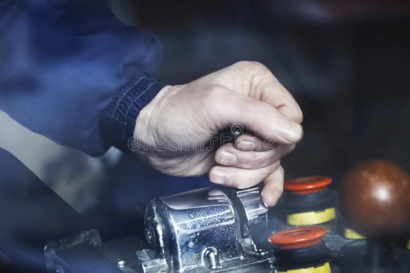 Drilling Rig Operator Hand on the Equipment Control Lever Stock Image ...