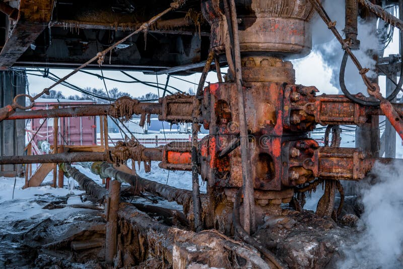 Oil Drilling Rig Operation on the Oil Platform in Oil and Gas Industry ...
