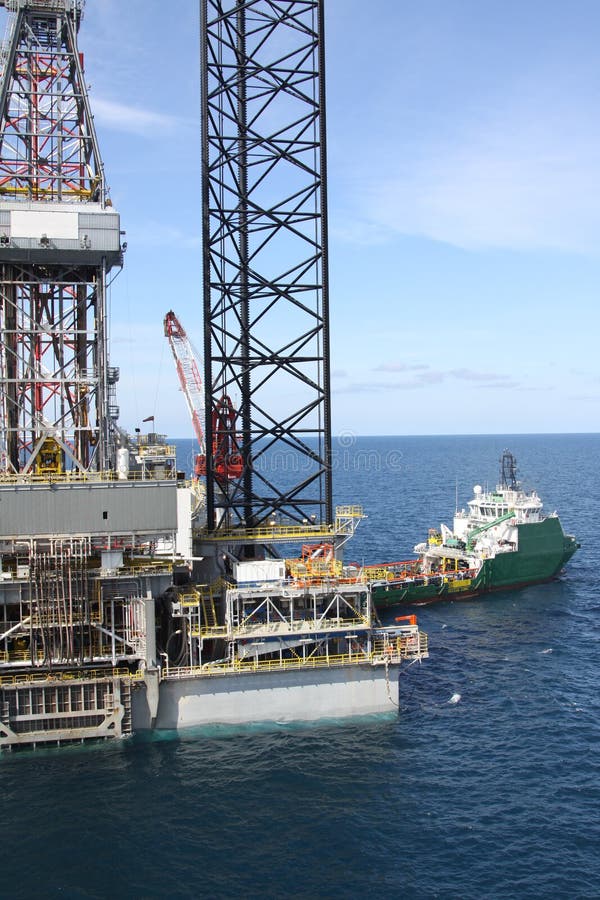 Drilling rig at the sea. stock image. Image of construction - 63584067