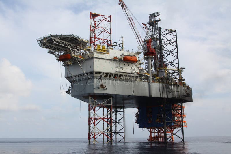 Drilling rig at the sea. stock image. Image of business - 63584199