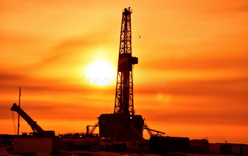 The Drilling Rig during Sunset Stock Image - Image of heavy, gasoline ...