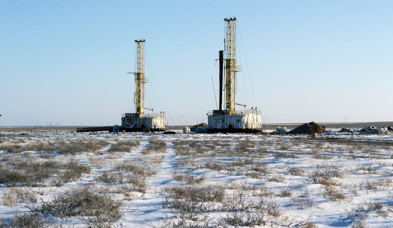 Drilling rigs stock image. Image of desert, kazakhstan - 83731079