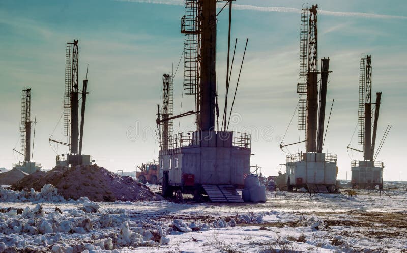 Drilling rigs stock image. Image of liquid, winter, white - 83877885