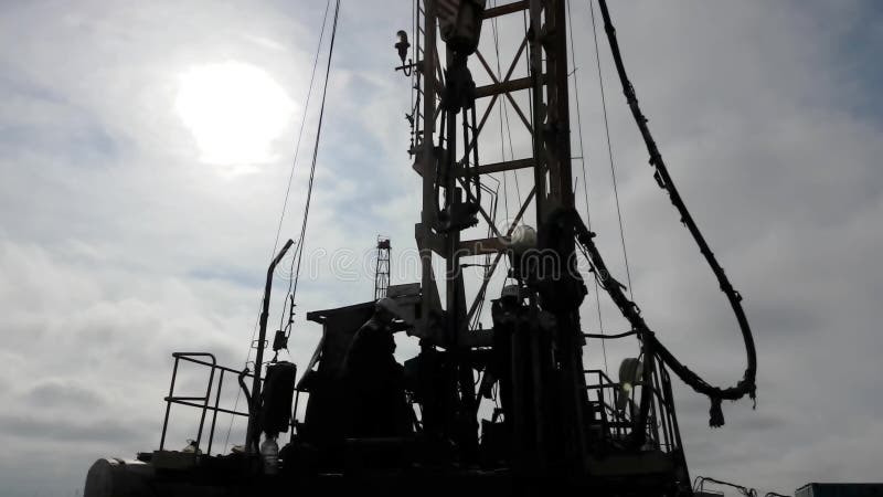 Drilling rigs. stock footage. Video of mast, view, mechanism - 80015702