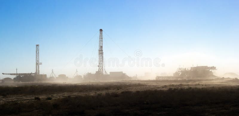 Drilling rigs. stock photo. Image of construction, kazakhstan - 76786050