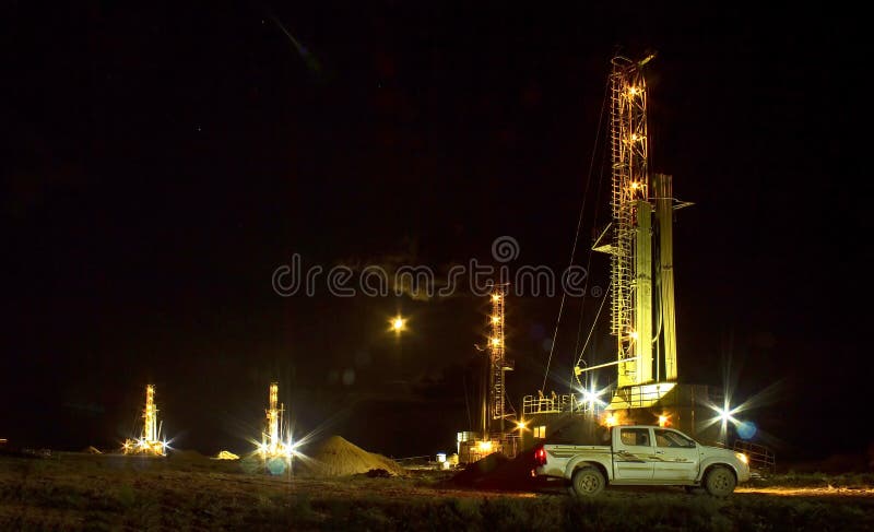 Drilling rigs. stock photo. Image of black, work, dressed - 71438198
