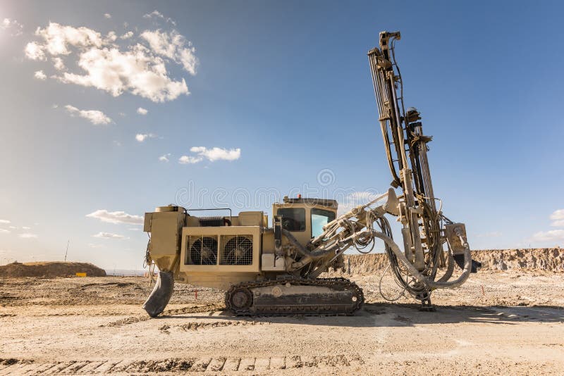 Drilling Rock in the Works of Creating a Road Stock Image - Image of ...