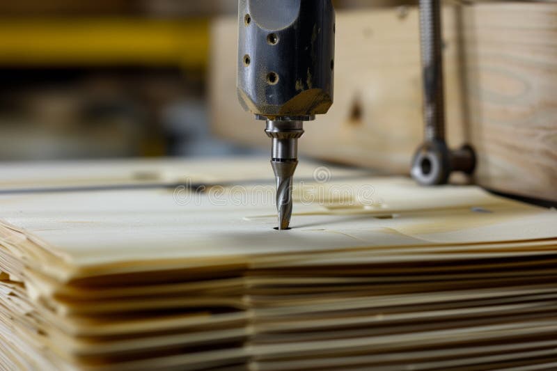 Drilling through Thick Paper Stack with Bookbinding Drill Stock Image ...