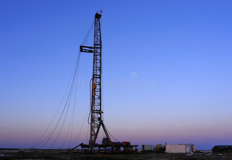 Jack Up Offshore Oil Drilling Rig in the Morning Stock Photo - Image of ...