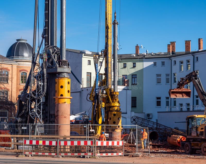 Drilling on an Underground Construction Site Stock Image - Image of ...