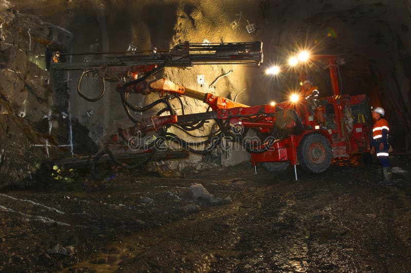Drilling underground. stock image. Image of copper, rock - 308132355
