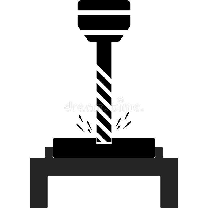 Drilling Vector Icon. Drill in Spindle Icon. Drilling Machine Logo ...