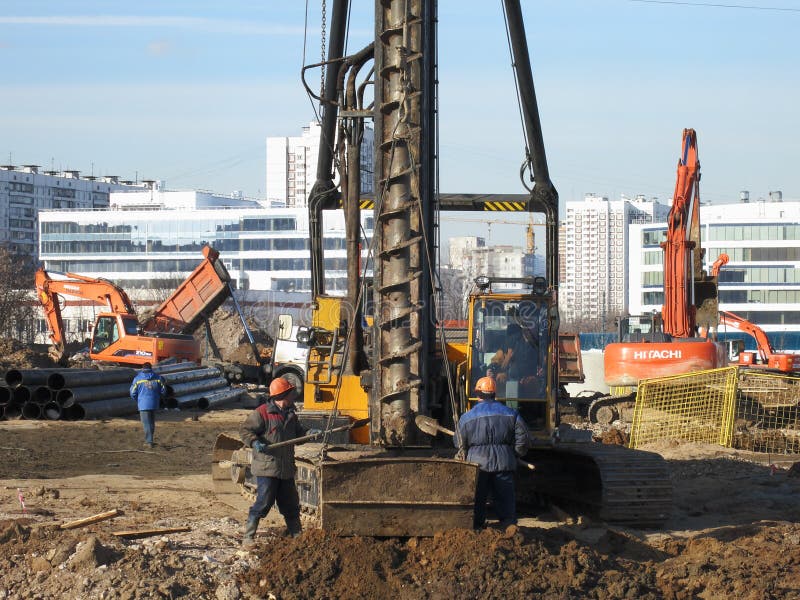 Drilling of Wells Under Piles Editorial Photo - Image of hole, deep ...