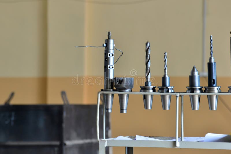Drills and Milling Cutters for Milling Machine Tools Stock Photo ...