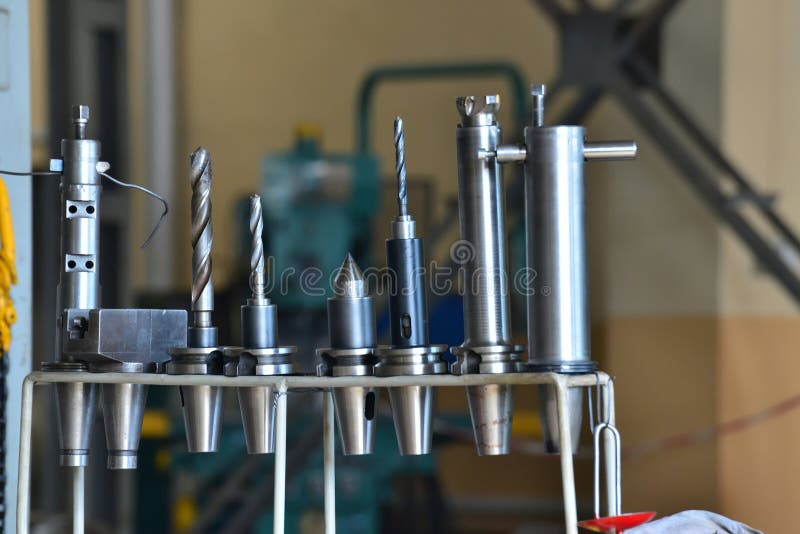 Drills and Milling Cutters for Milling Machine Tools Stock Photo ...