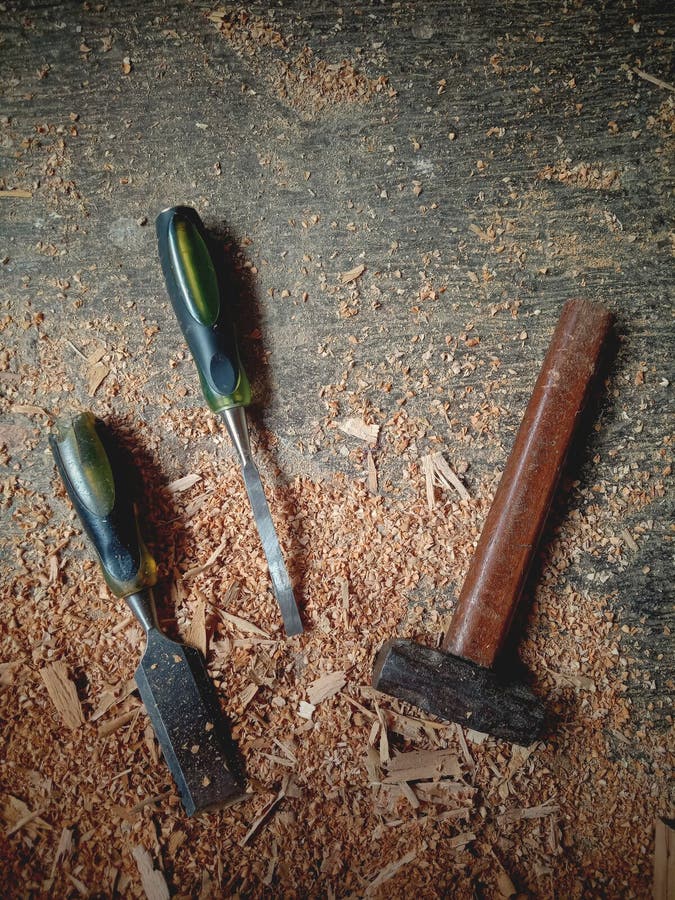 Drills and Wood Chisels Make Holes in Wood Stock Photo - Image of ...