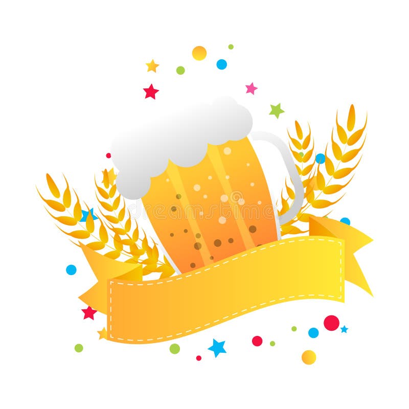 Drink Beer Vector Cartoon Decorative Frame Stock Vector - Illustration ...