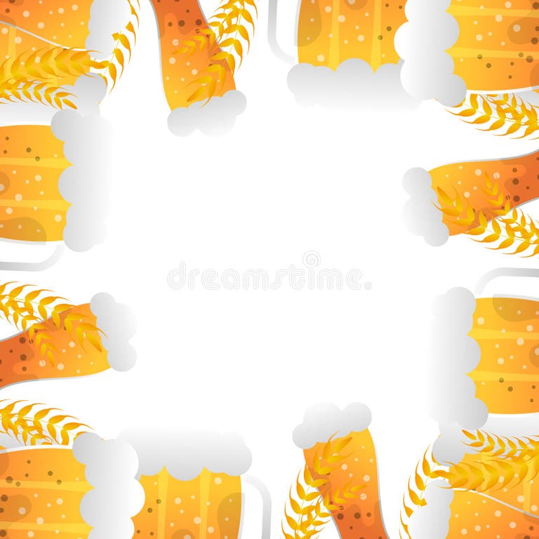 Drink Beer Vector Cartoon Decorative Frame Stock Vector - Illustration ...