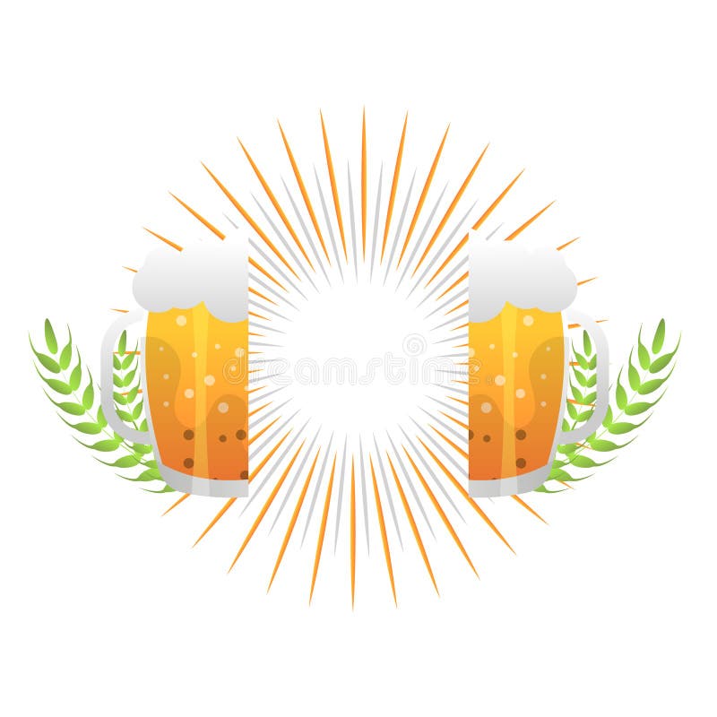 Drink Beer Vector Cartoon Decorative Frame Stock Vector - Illustration ...