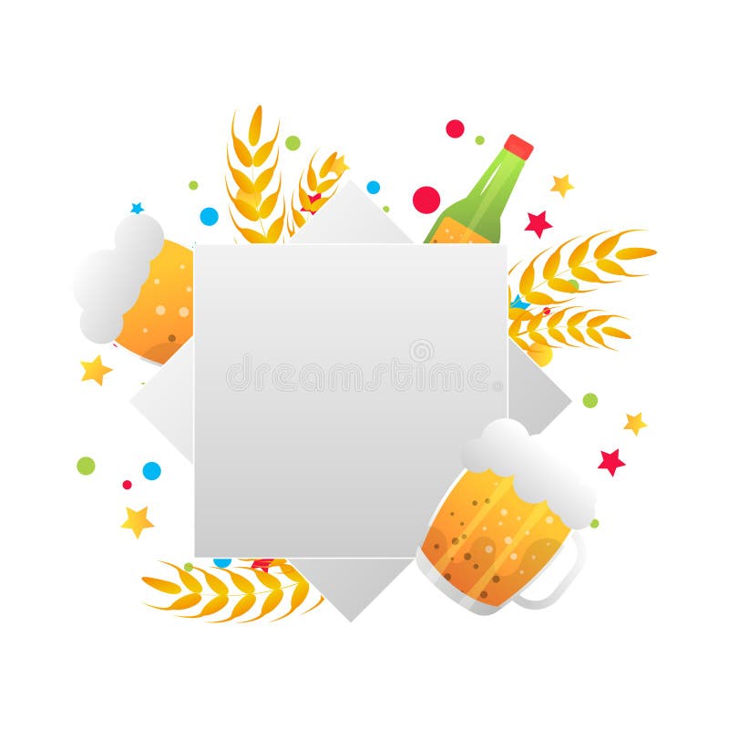 Drink Beer Vector Cartoon Decorative Frame Stock Vector - Illustration ...