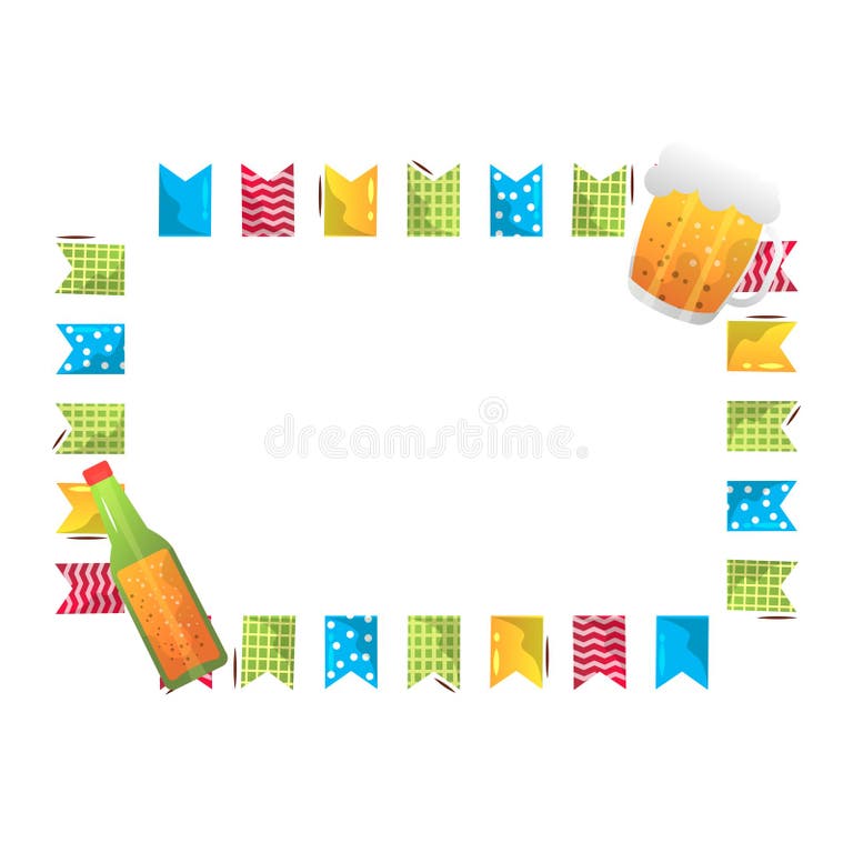 Drink Beer Vector Cartoon Decorative Frame Stock Vector - Illustration ...