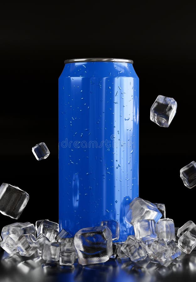 Drink Can with Ice Cube for Product Display Stock Illustration ...