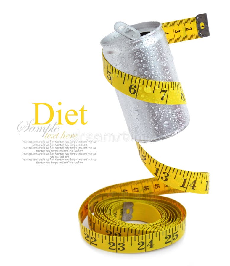 Drink Can with Measuring Tape Stock Photo - Image of slimming, thirsty ...