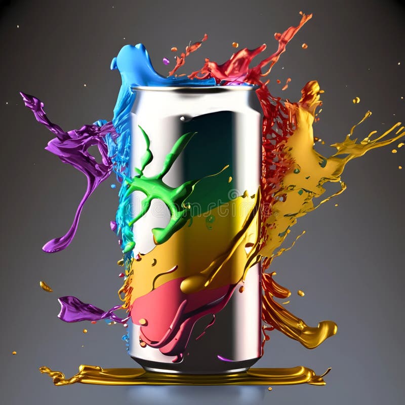 Drink Can Splash Colours Abstract Concept Stock Illustration ...