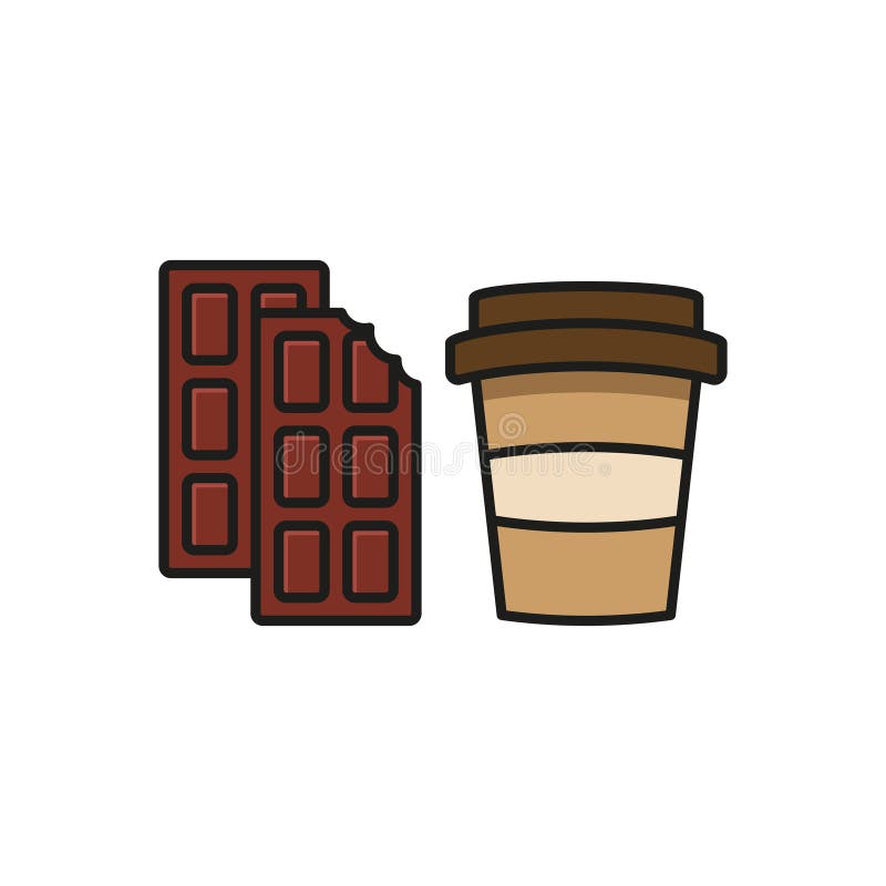 Drink and Chocolate Bar Set Food Icon Vector Basic Design Stock Vector - Illustration of tasty ...