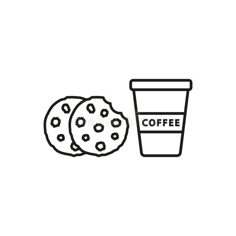 Drink and Chocolate Chip Cookies Set Food Icon Vector Basic Design ...