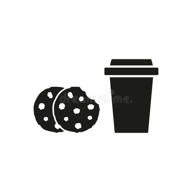 Drink and Chocolate Chip Cookies Set Food Icon Vector Basic Design ...