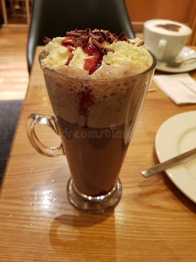 Black forest hot chocolate stock image. Image of black - 133294917