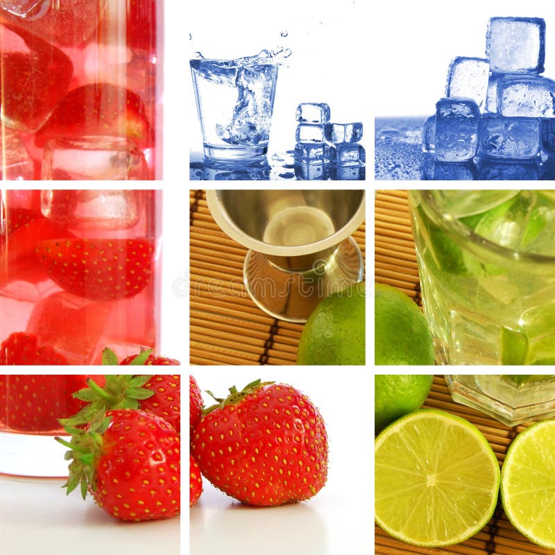 Drink collage stock photo. Image of glass, cold, cool - 13506506
