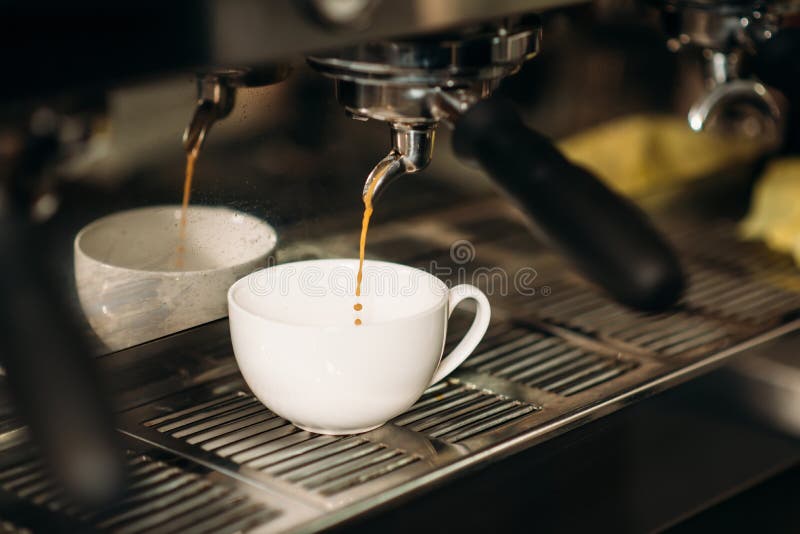 Drink Cooking in a Coffee Machine. Stock Photo - Image of prepare ...