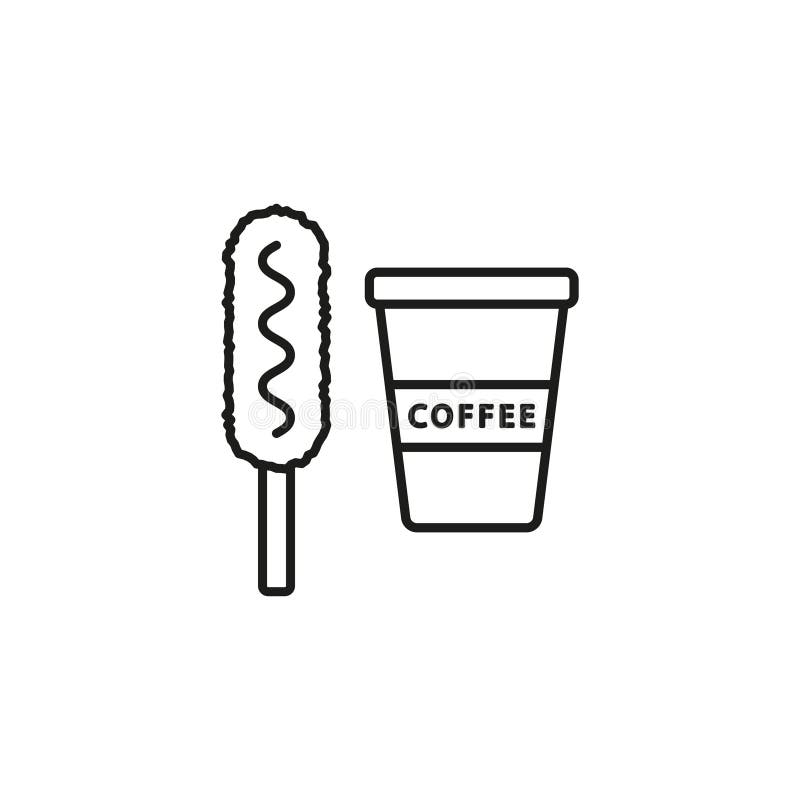 Drink and Corn Dog Set Food Icon Vector Basic Design Stock Vector - Illustration of fast ...