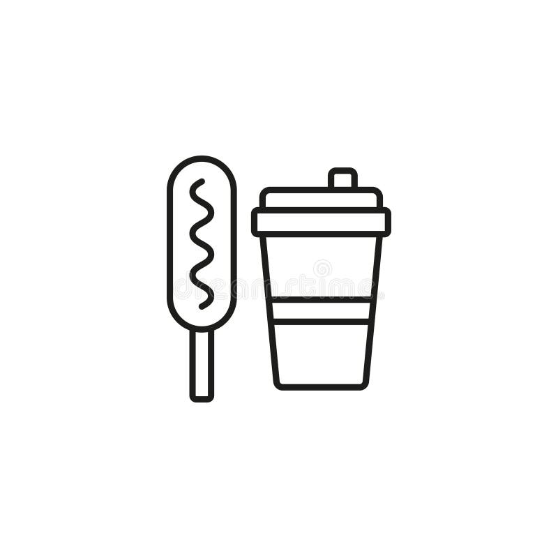 Drink and Corn Dog Set Food Icon Vector Basic Design Stock Vector - Illustration of fastfood ...