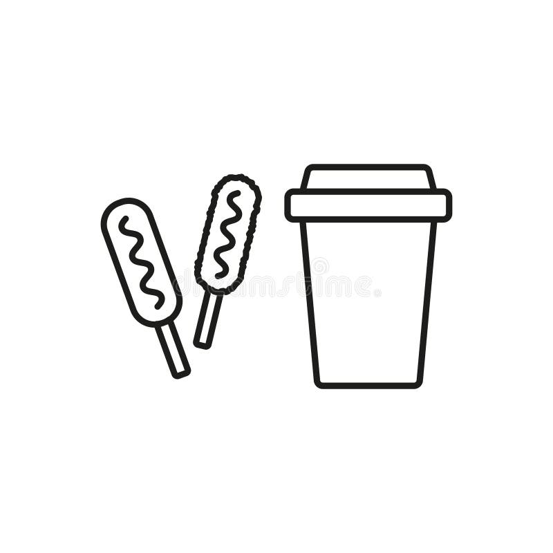 Drink and Corn Dog Set Food Icon Vector Basic Design Stock Vector - Illustration of drink, meal ...