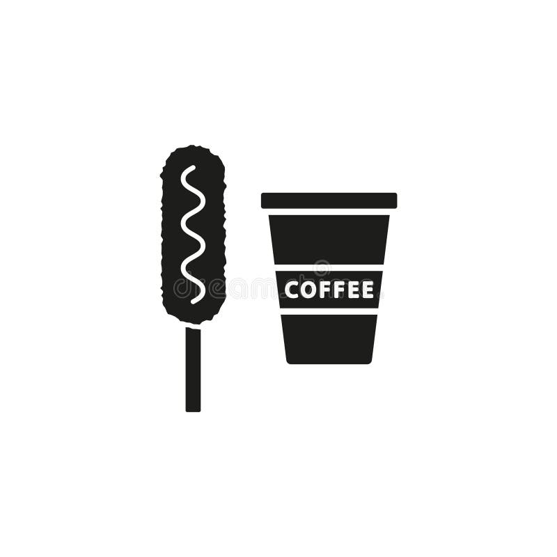 Drink and Corn Dog Set Food Icon Vector Basic Design Stock Vector - Illustration of meat ...