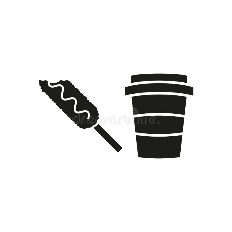 Drink and Corn Dog Set Food Icon Vector Basic Design Stock Vector - Illustration of sausage ...