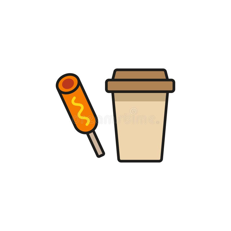 Drink and Corn Dog Set Food Icon Vector Basic Design Stock Vector - Illustration of design ...