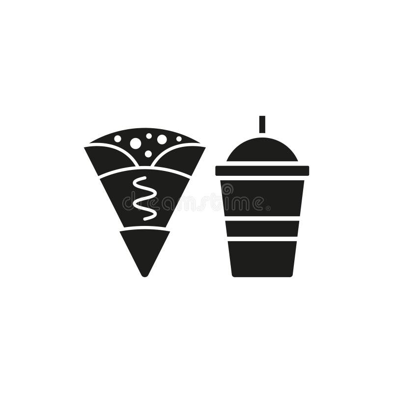 Drink and Crepe Set Food Icon Vector Basic Design Stock Vector ...